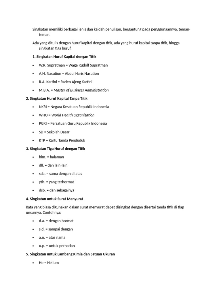 SINGKATAN | PDF
