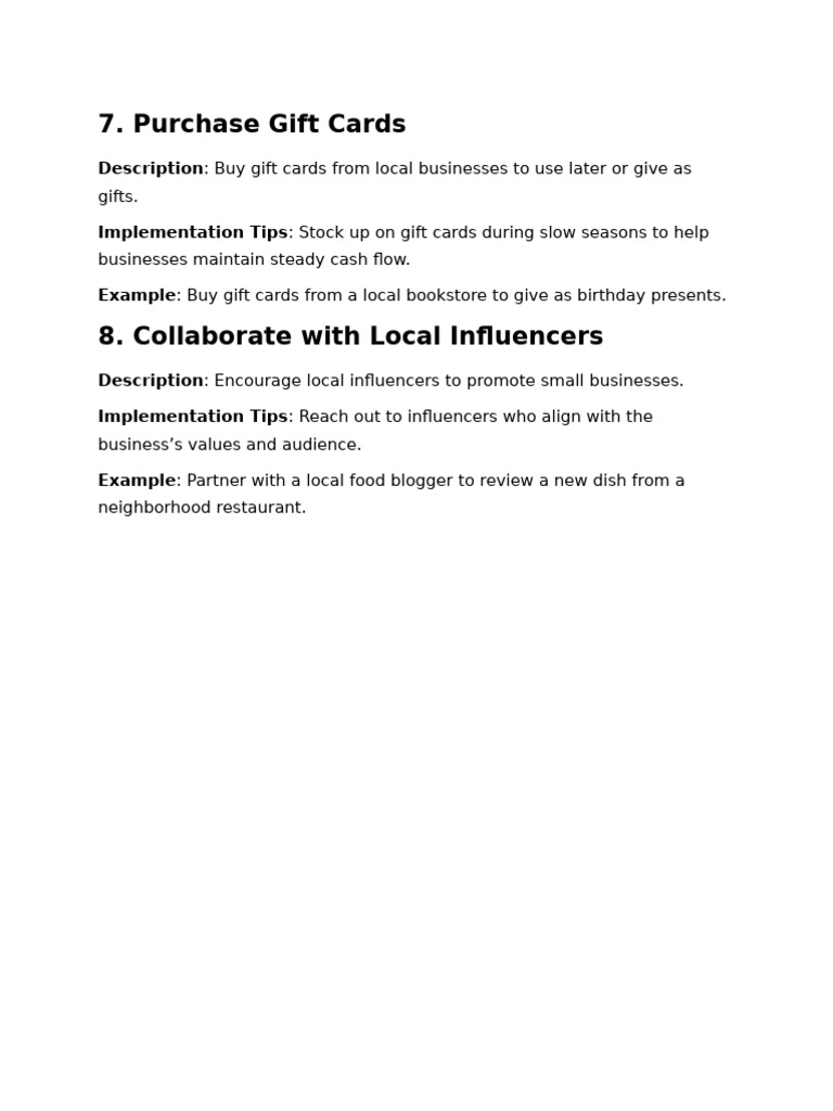 Boost Local Business with Gift Cards & Influencers | PDF