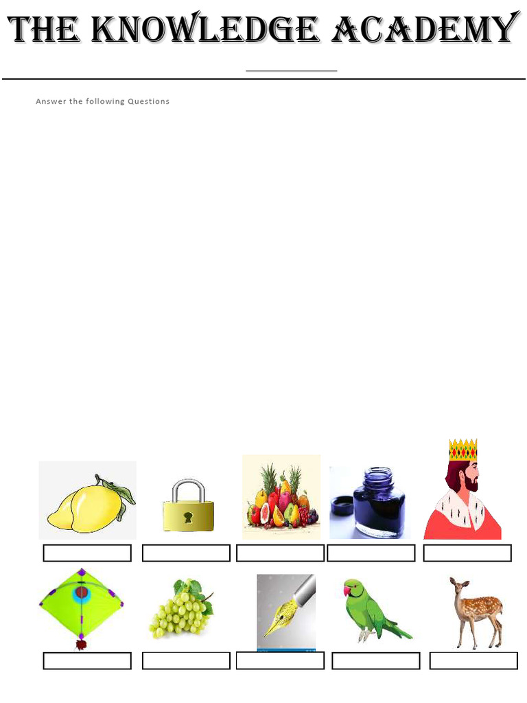 KG English Worksheet | PDF