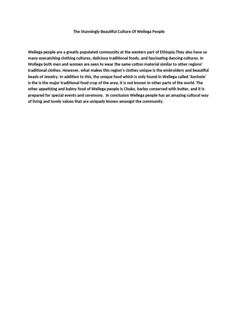 The Stunningly Beautiful Culture of Wellega People | PDF