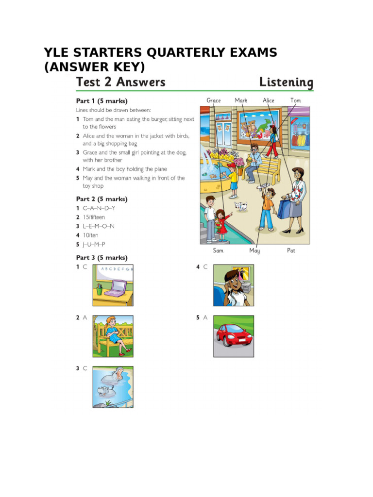 Yle Starters Answer Key | PDF