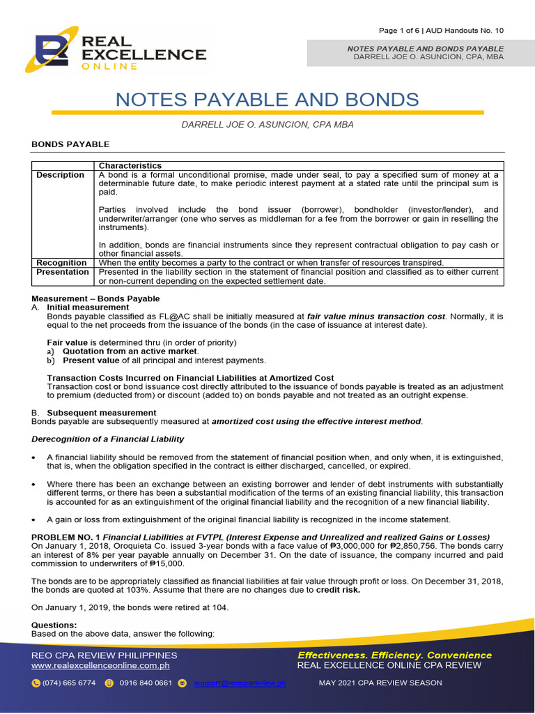 10 REO Notes Payable and Bonds Payable 2 | PDF | Bonds (Finance) | Loans
