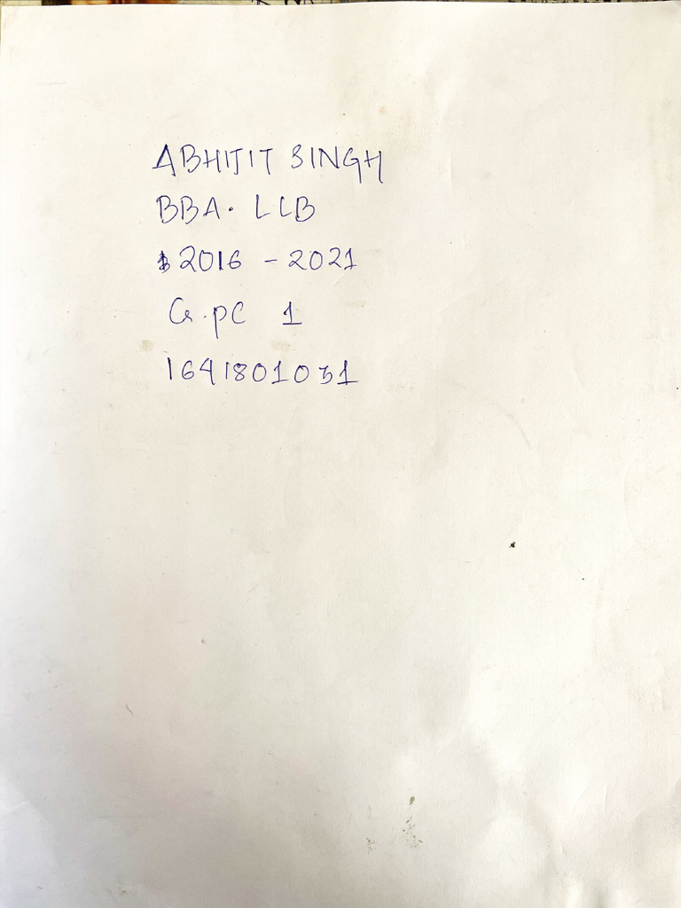 Abhijit Singh, CRPC, Back Paper | PDF