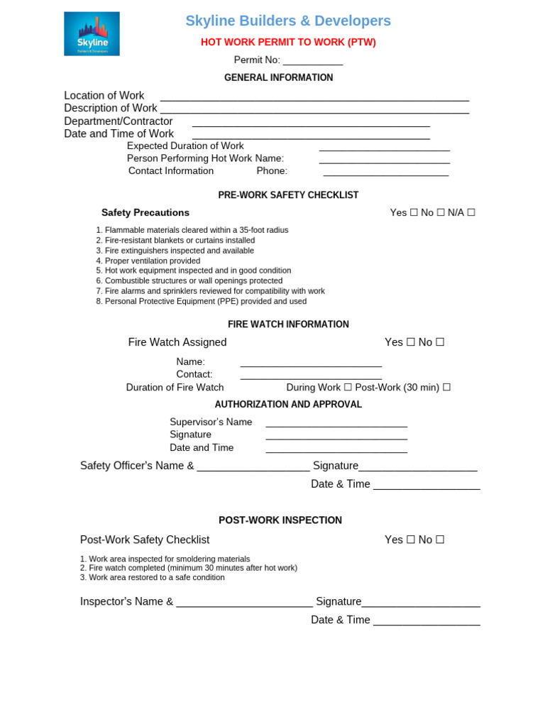 HWP | PDF | Occupational Safety And Health | Fire Protection