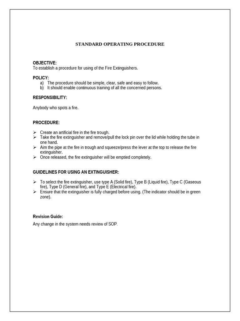 Sop Fire Extinguishers | PDF