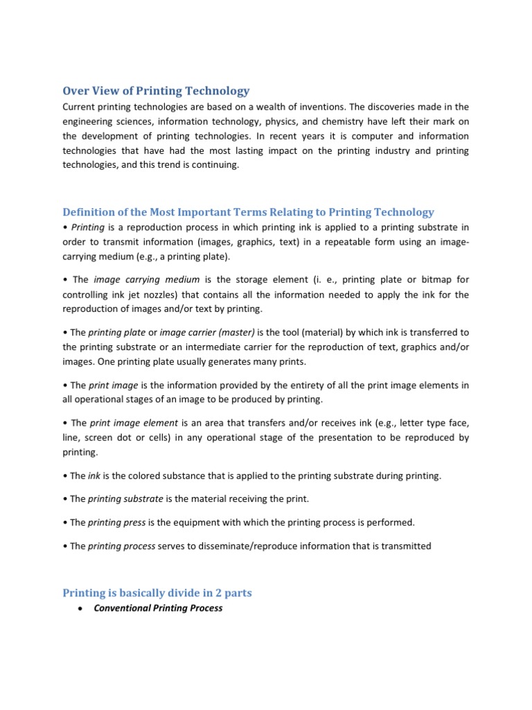 Printing Process | PDF | Printing | Printmaking