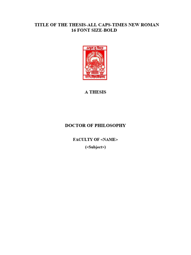 170011960279template For PH.D Thesis - English | PDF | Thesis | Doctor Of Philosophy