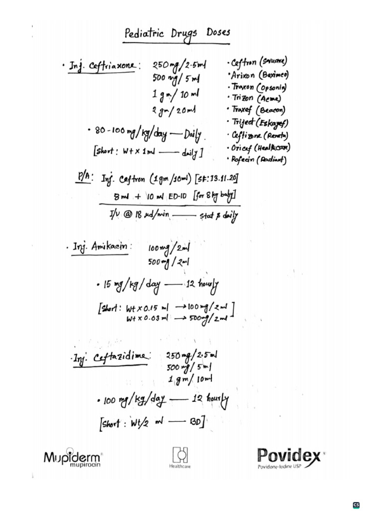 Paediatric Drug Dose | PDF