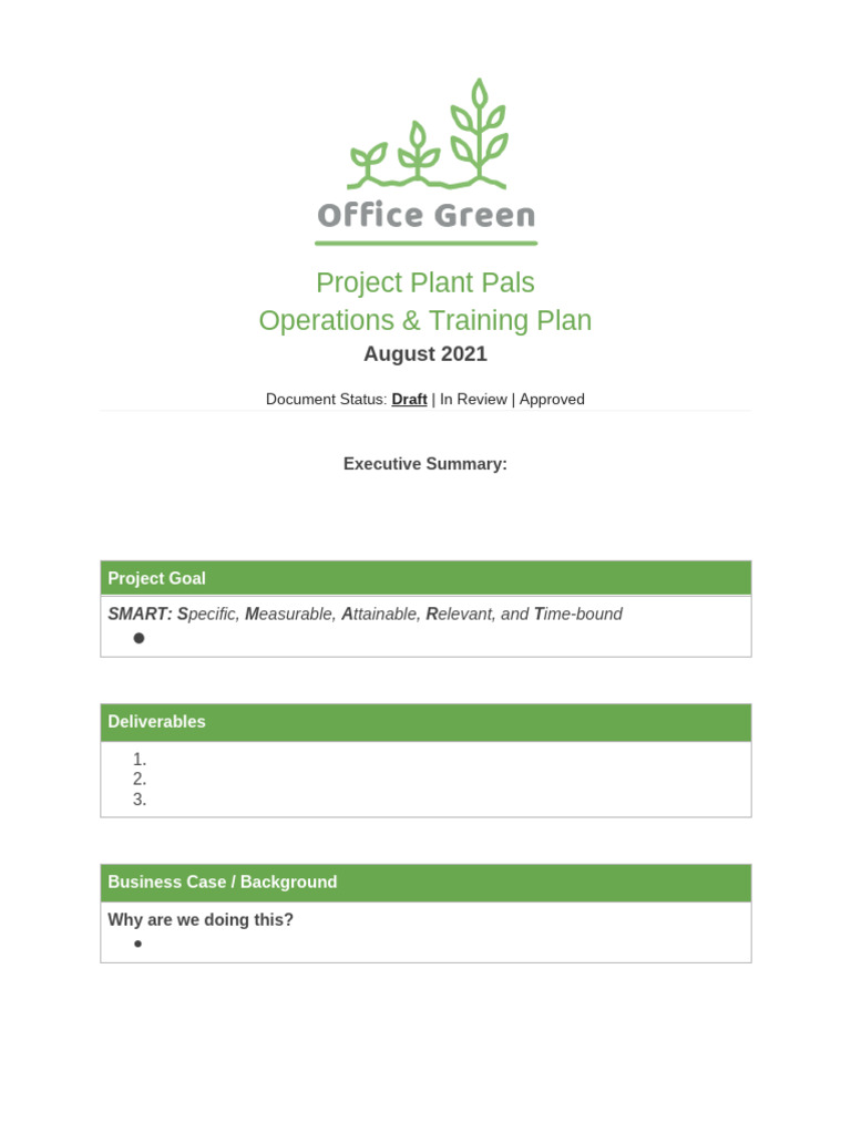 Plant Pals Project Charter | PDF | Goal | Performance Indicator