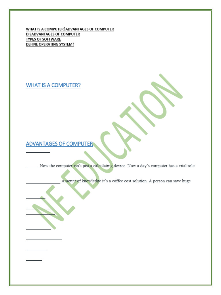 Fundamentals of computer | PDF | Operating System | Graphical User Interfaces
