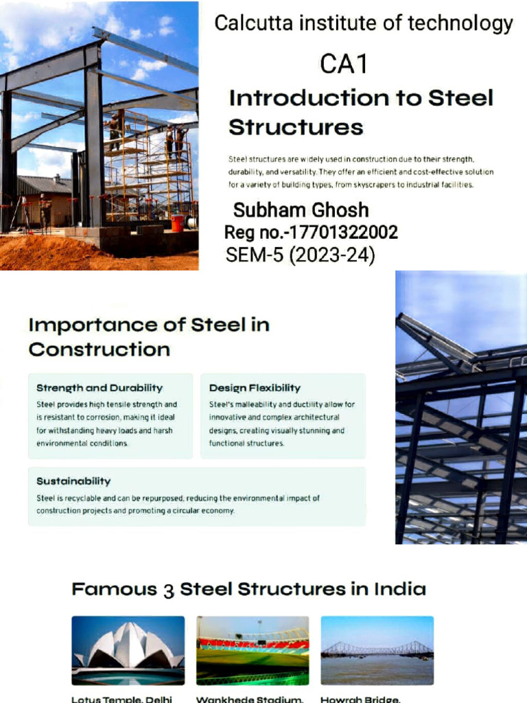 Subham Ghosh - 17701322002 CA1 Design of Steel Structure | PDF