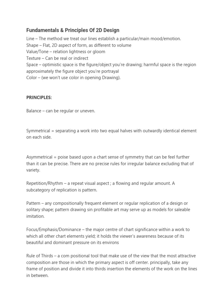 Fundamentals-of-2D-DESIGN (1) | PDF | Composition (Visual Arts) | Symmetry