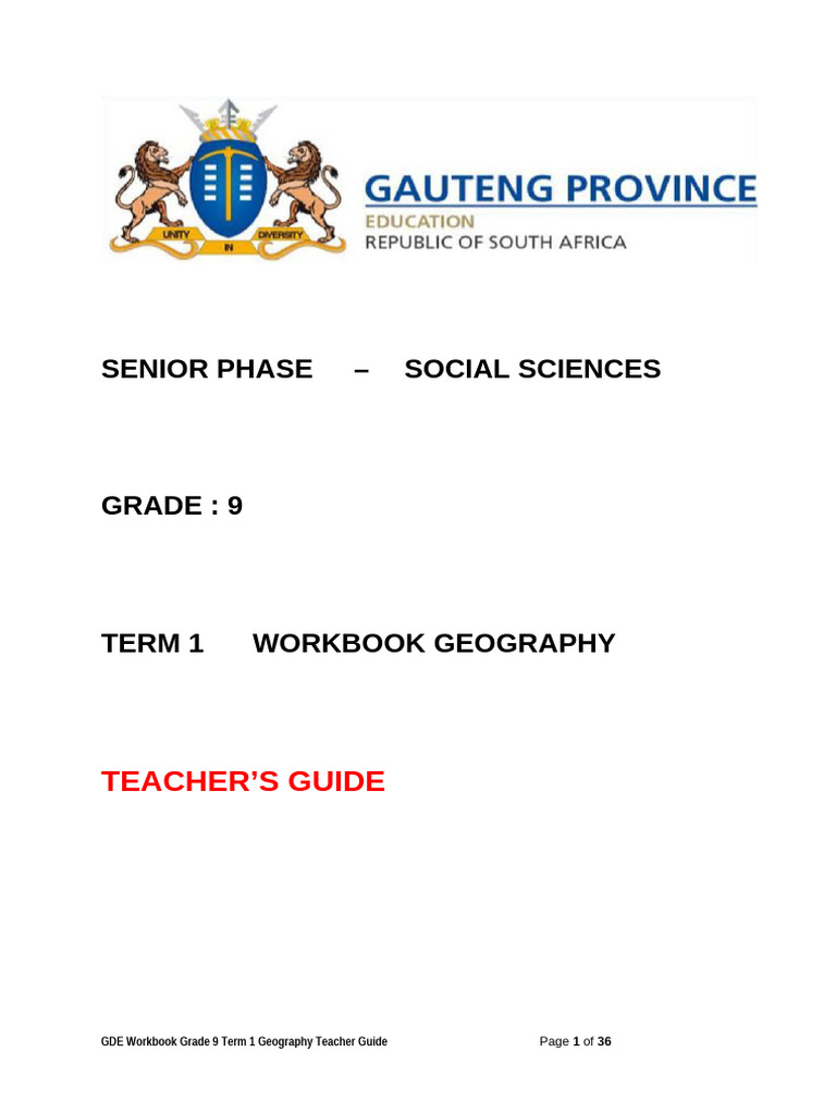 Grade 9 Geography Term 1 Workbook Guide | PDF | Contour Line | Latitude