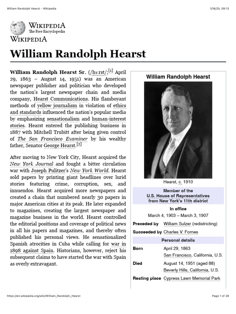 William Randolph Hearst: Media Mogul | PDF