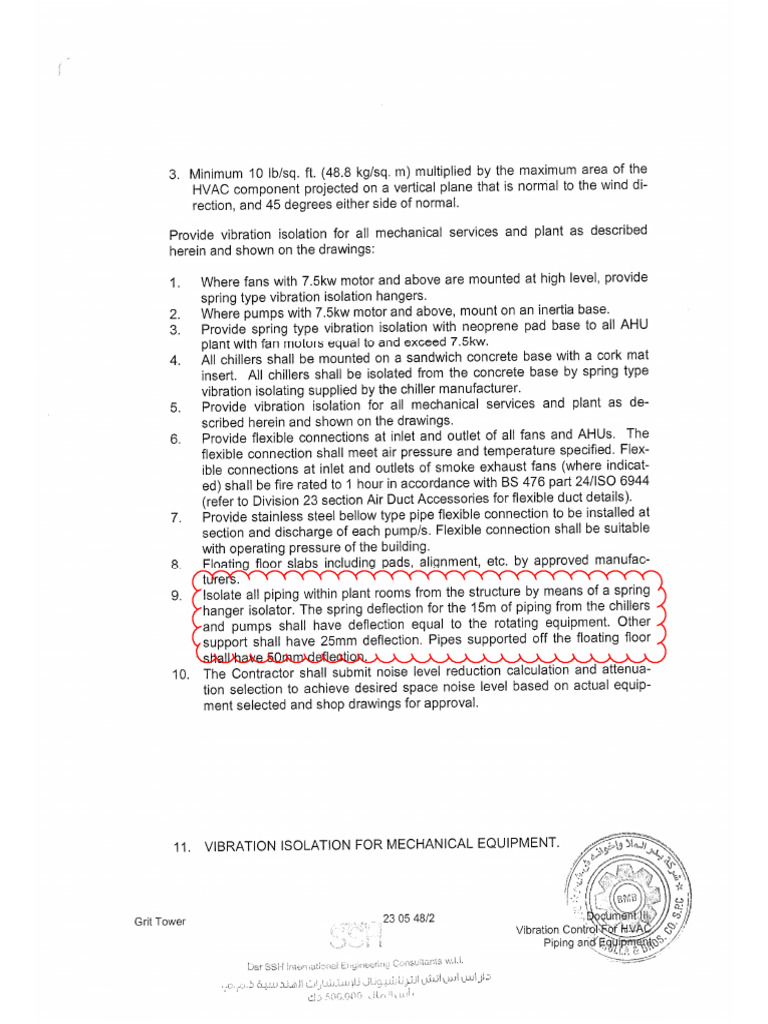 Plant Room Piping Specs For Vibration Isolator | PDF