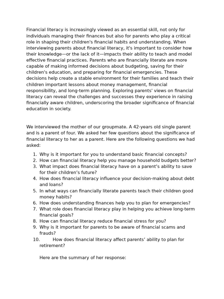 Financial Literacy | PDF | Financial Literacy | Expense