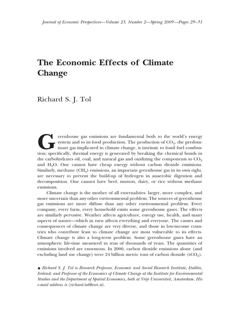 Economic Impact of Climate Change | PDF | Climate Change | Greenhouse Gas