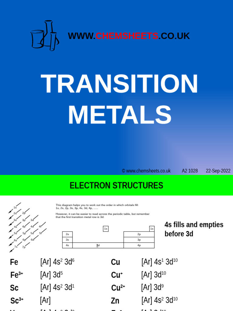 Transition Metals Overview and Properties | PDF | Coordination Complex ...