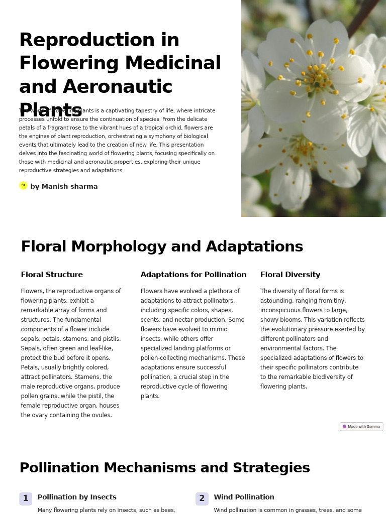 Reproduction in Flowering Medicinal and Aeronautic Plants | PDF ...