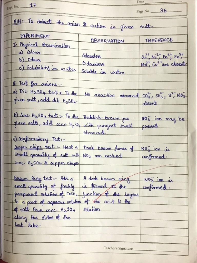 To Detect Anion and Cation of Given Salt | PDF