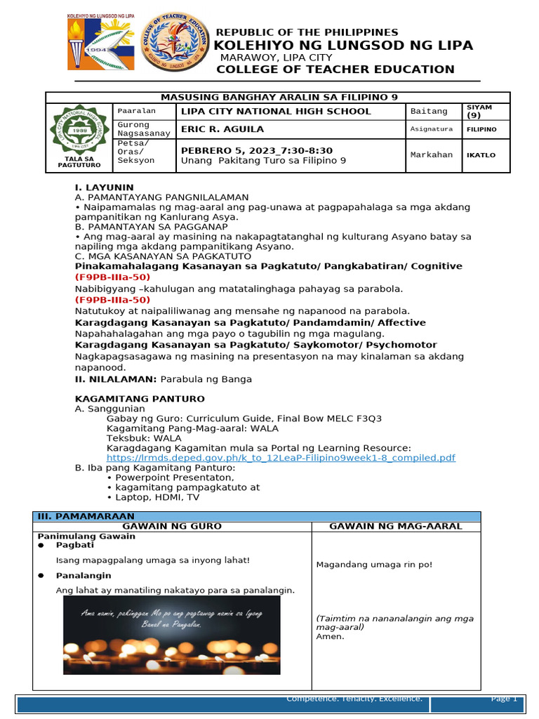 DEMO-1-PARABULA-NG-BANGA | PDF