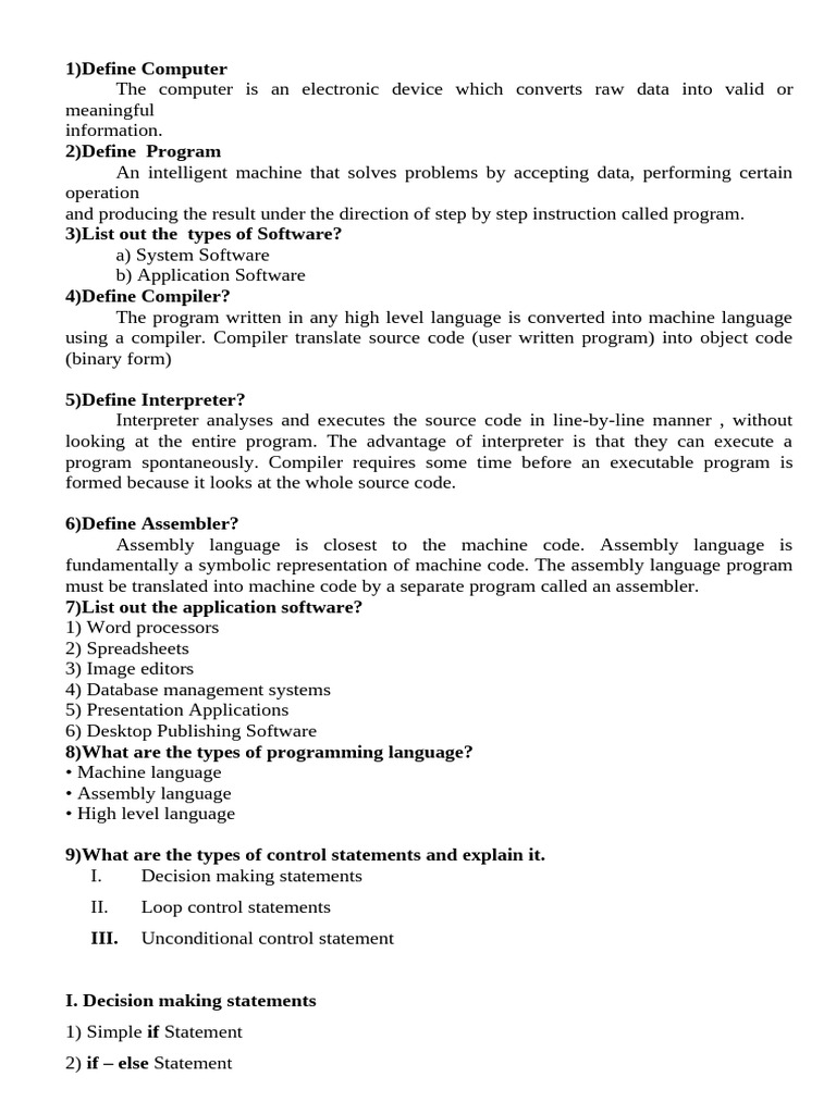 viva questions | PDF | Parameter (Computer Programming) | Control Flow viva questions | PDF | Parameter (Computer Programming) | Control Flow