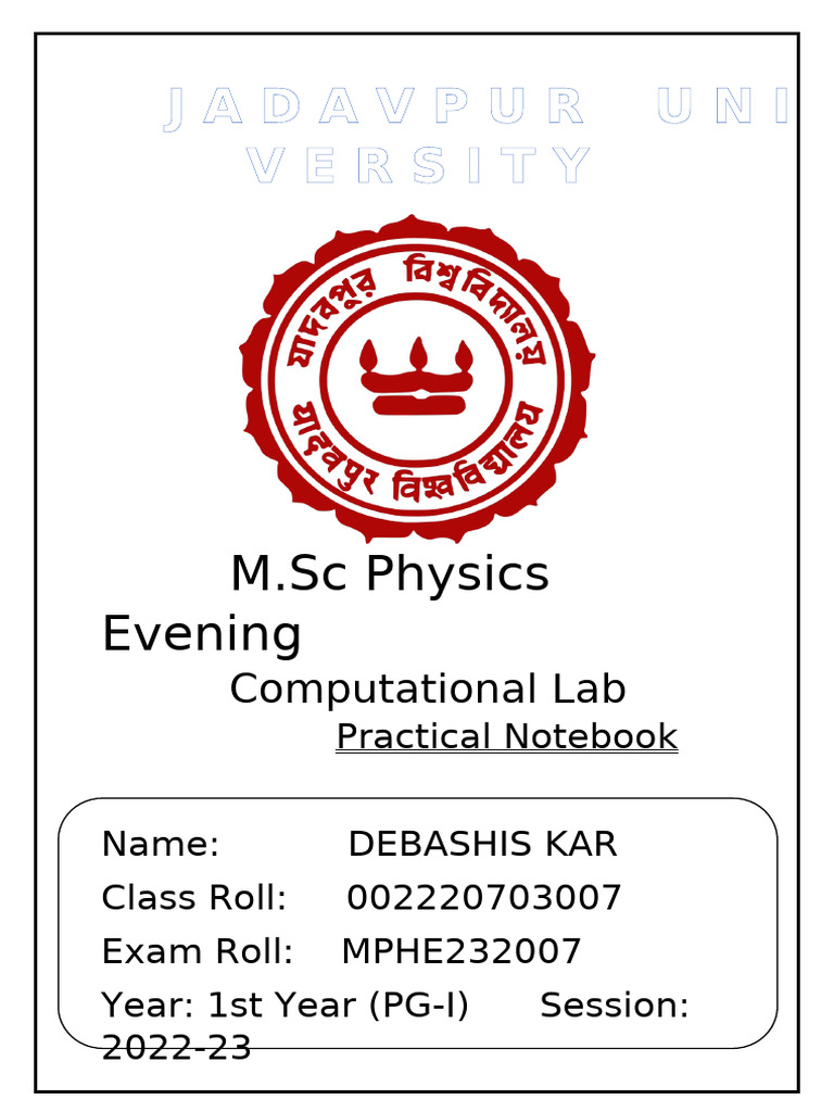 JU Jadavpur University | PDF