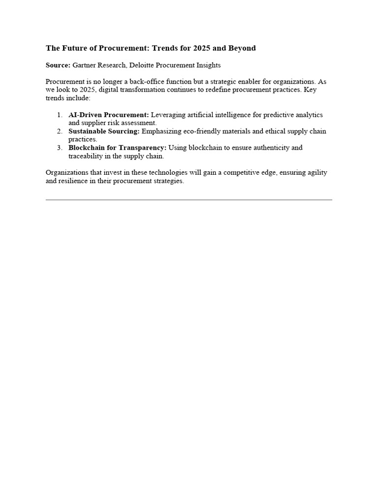 The Future of Procurement | PDF