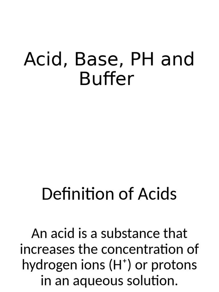 Chemistry of Acids, Bases, and Buffers | PDF | Acid | Buffer Solution