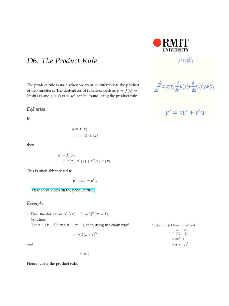 6 Product Rule | PDF | Analysis | Metalogic