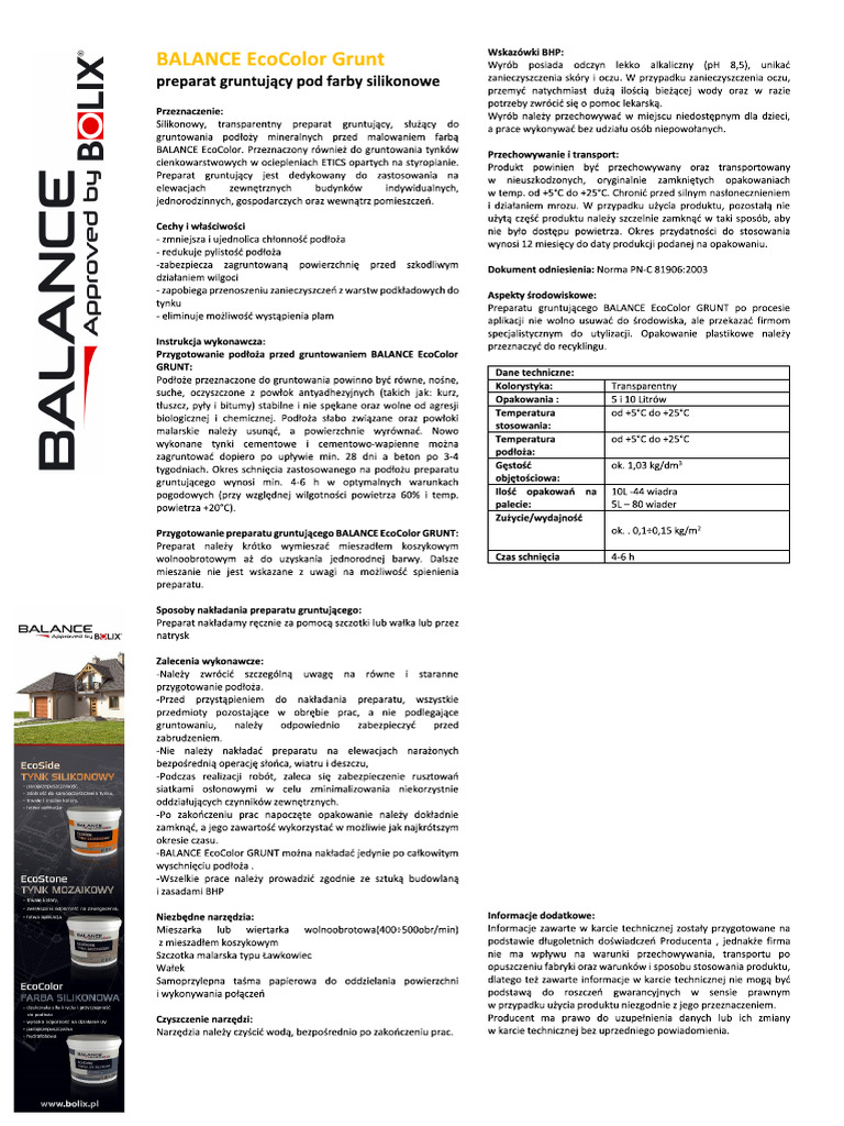 Balance Ecocolor Grunt | PDF