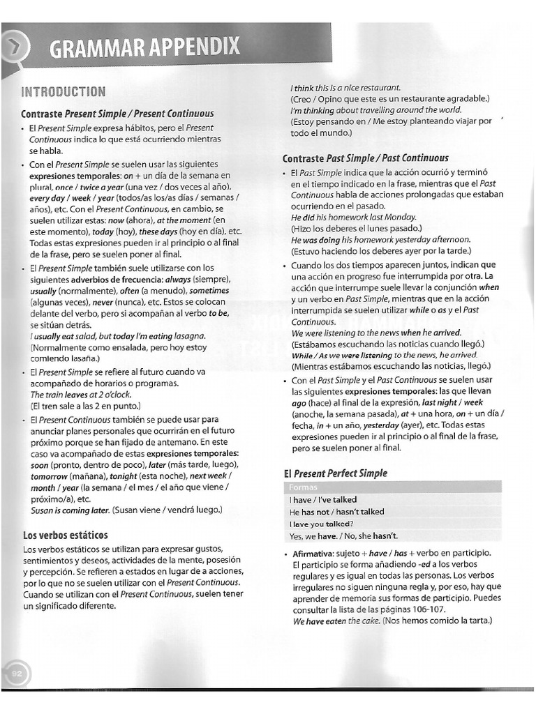 Resumen Gramatical Nivel b1 | PDF