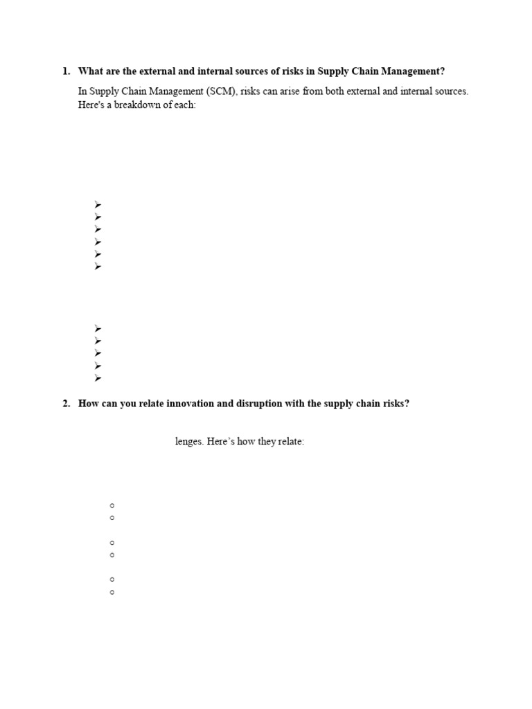 302 Mid term question answer | PDF | Supply Chain | Supply Chain Management