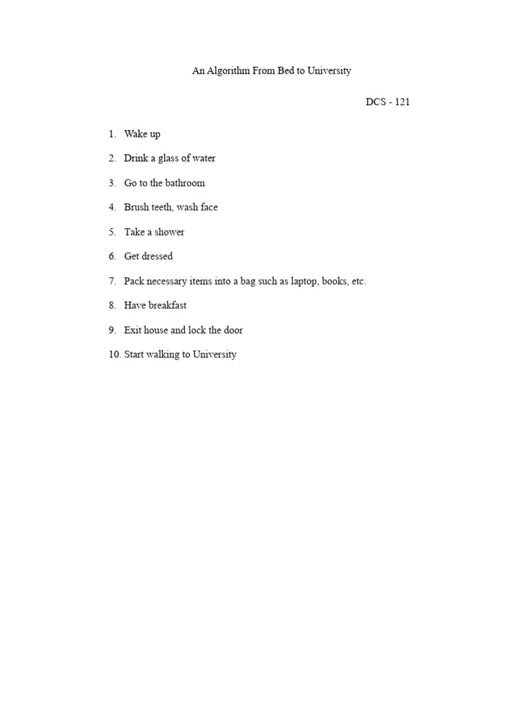 An Algorithm From Bed To University Pdf 7131