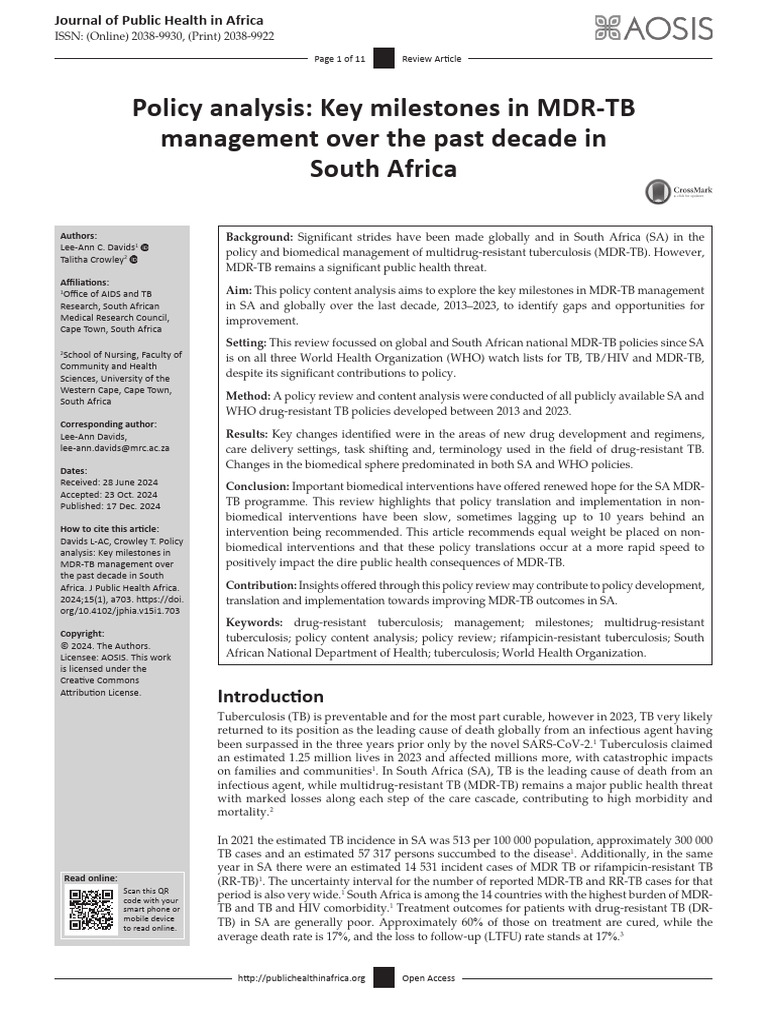 703-6121-1-PB | PDF | Tuberculosis | World Health Organization