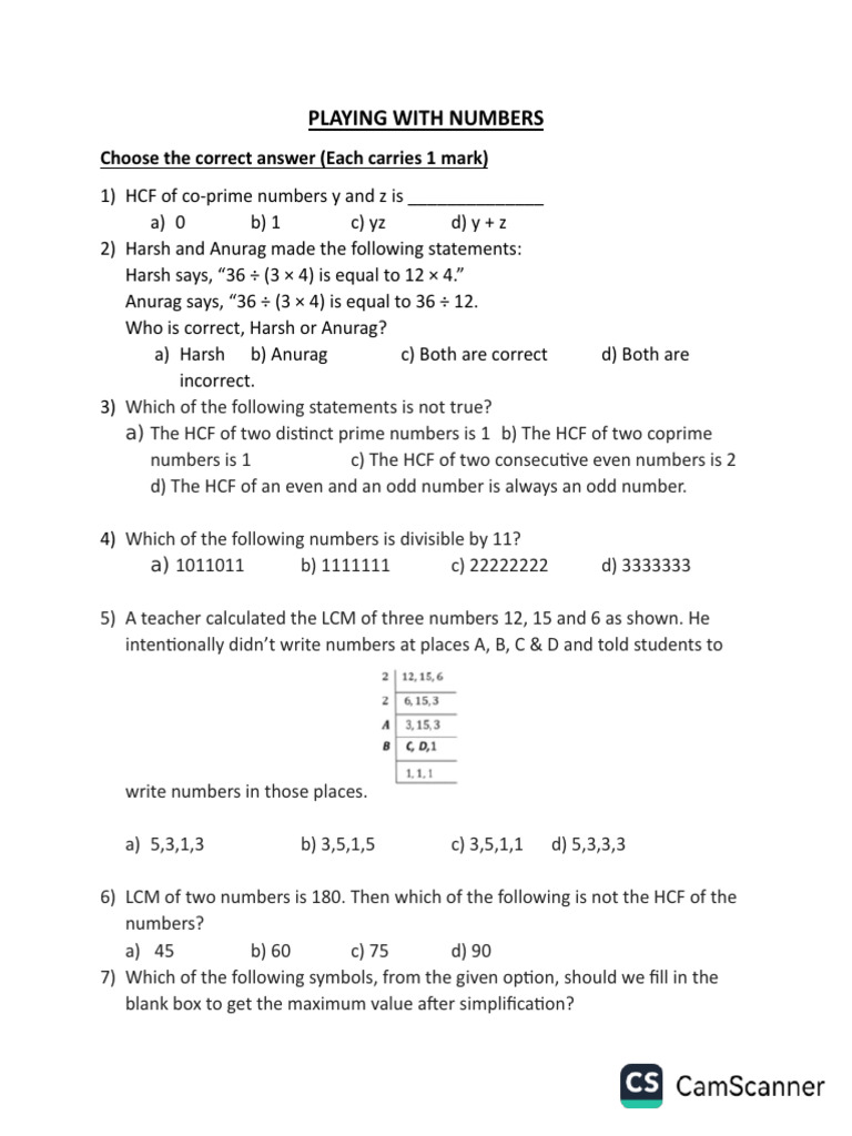 Playing With Numbers (1) - Ihs | PDF | Discrete Mathematics | Number Theory