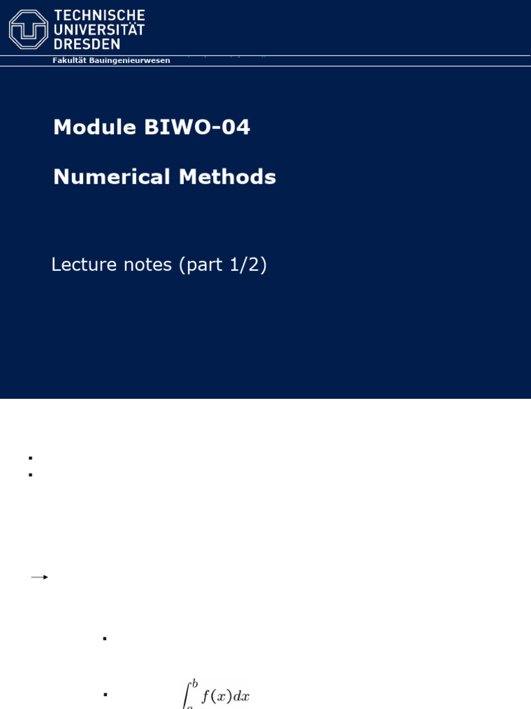 Numerical Methods Lecture Notes Part 1 1 Pdf Matrix Mathematics Numerical Analysis