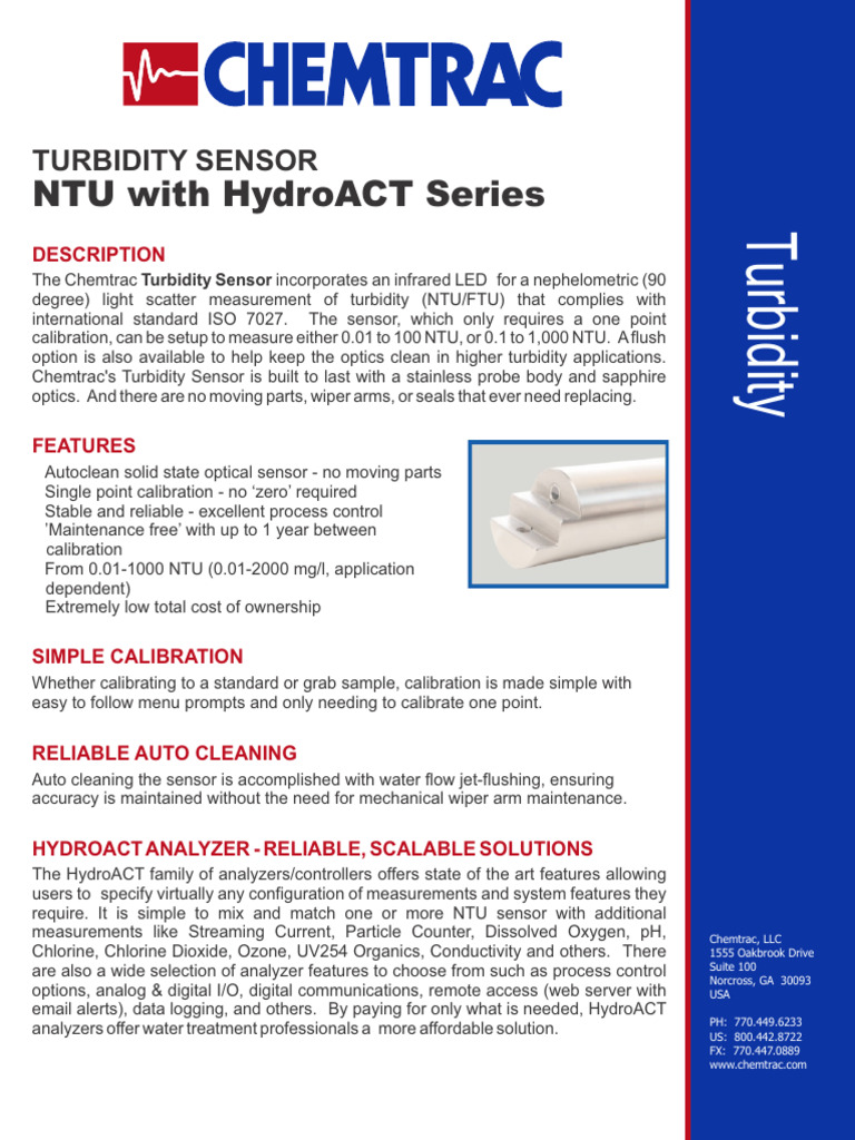 Turbidity Sensor Data Sheet 042922 | PDF