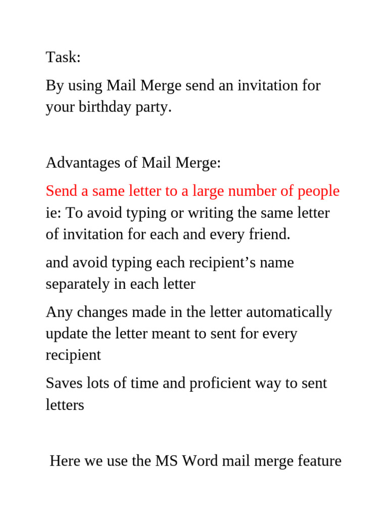MAil Merge | PDF