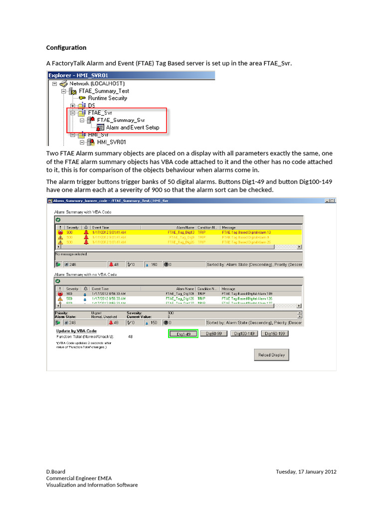FTAE Alarm Summary As Alarm Banner | PDF