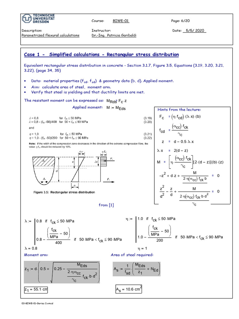 03-BIWE-01-Simplified Formulas - EC2-1-1-Case 1 | PDF | Mechanical Engineering | Mechanics