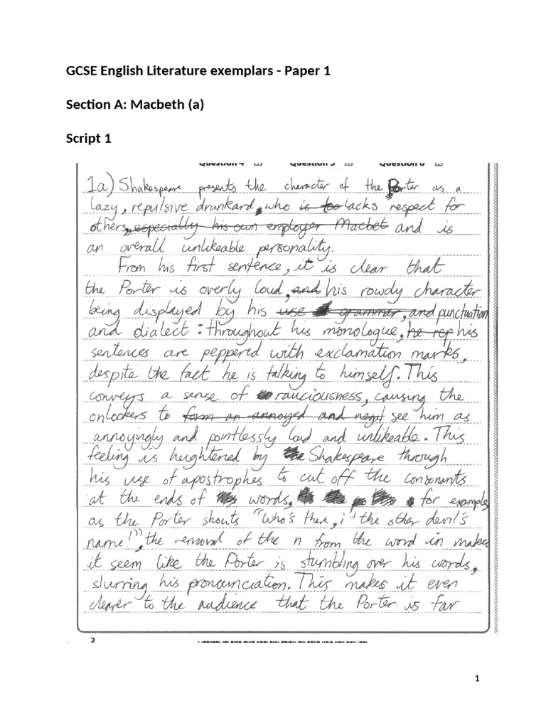 7.GCSE English Literature_exemplars for Network | PDF | Human ...