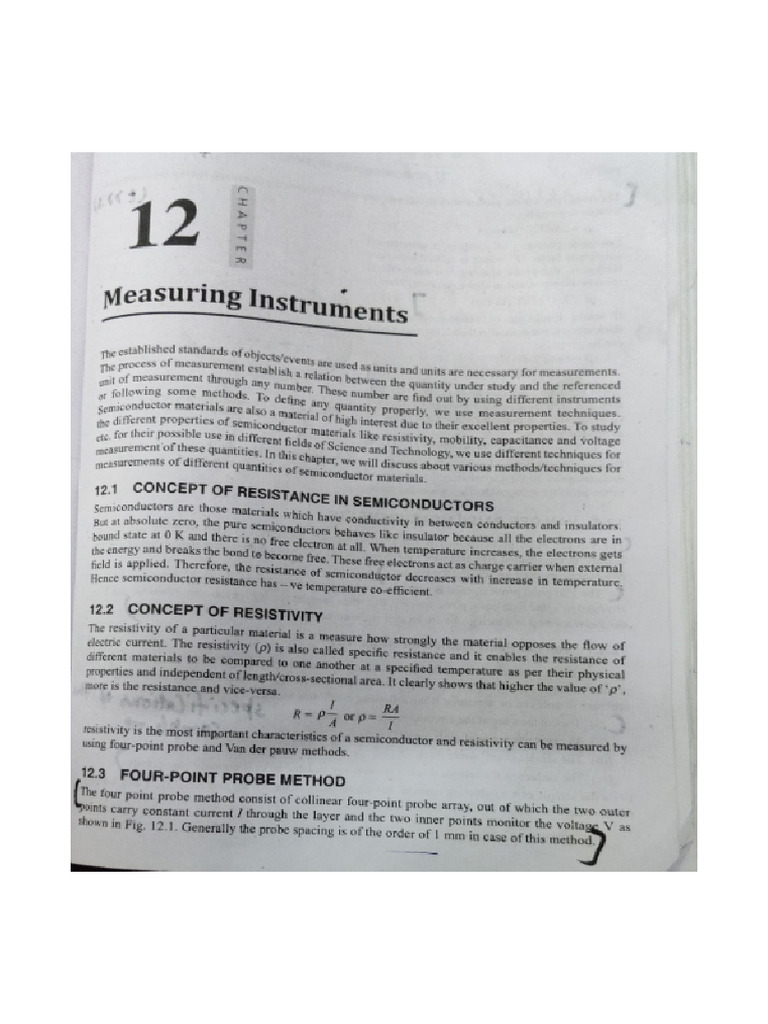 Four Probe and Vander Paw Method | PDF