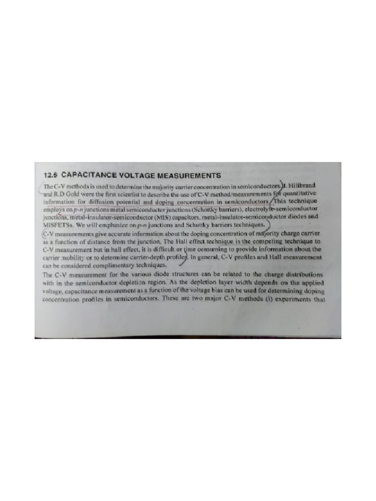 Hot Probe and CV Measurements | PDF