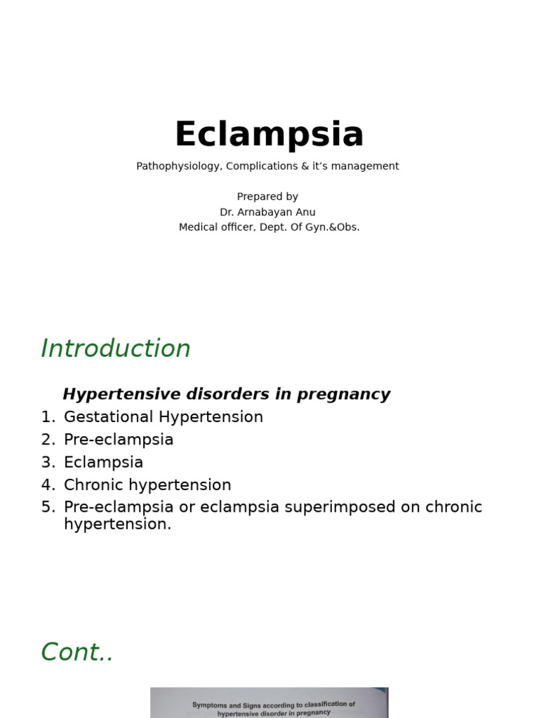 Presentation Eclampsia by Dr. Anu | PDF | Medical Specialties | Clinical Medicine