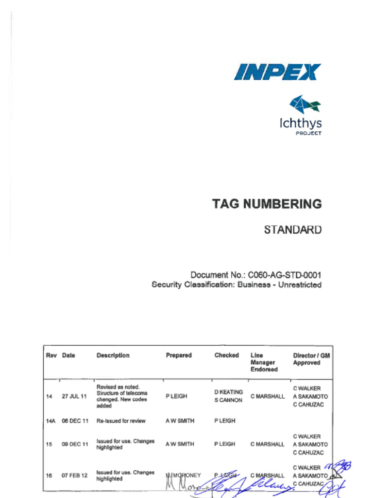 Tag Numbering Standard | PDF | Valve