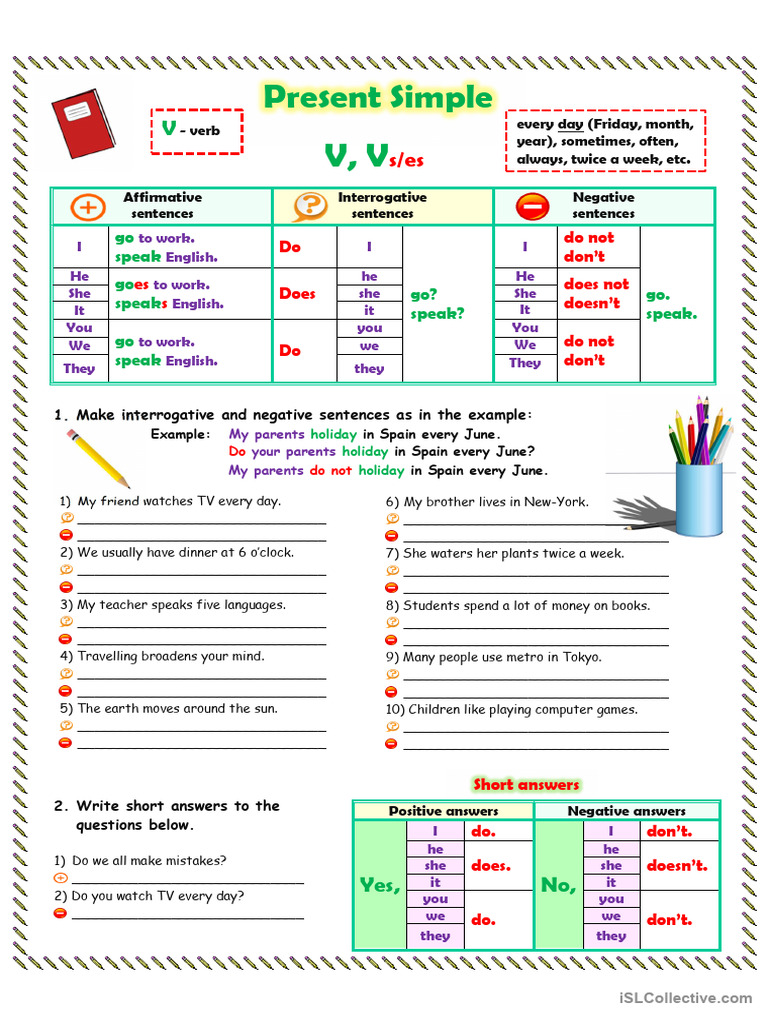 Present Simple Worksheet | PDF | Linguistics | Language Families