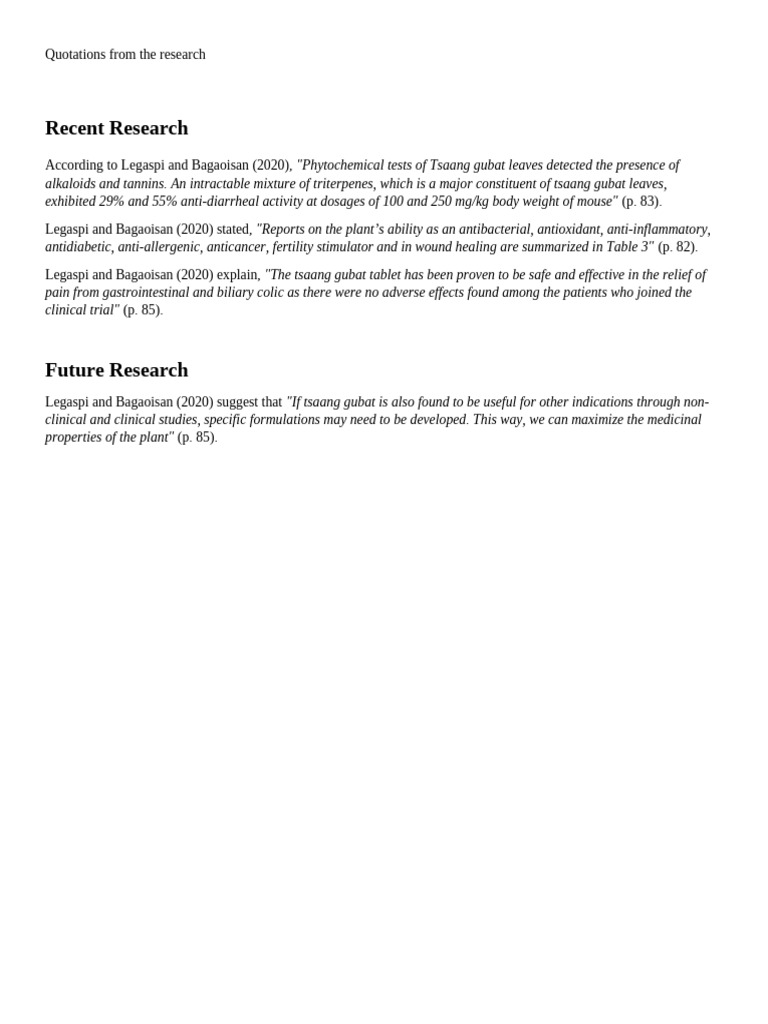 Tsaang Gubat: Medicinal Insights | PDF