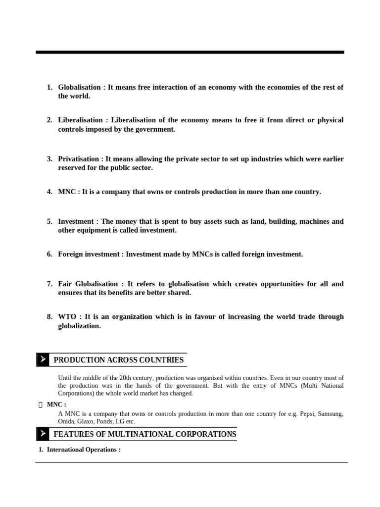 Understanding Globalisation and MNCs | PDF | General Agreement On ...