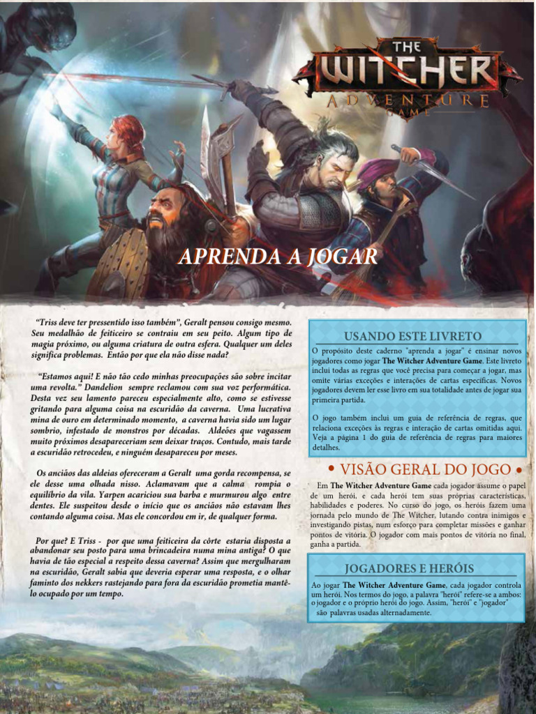 Guia para Jogar The Witcher Adventure Game | PDF | Herói